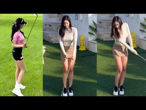 KLPGA프로 최민채 여신의 10m 숏어프로치 골프레슨과 골프스윙~!