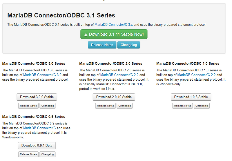 MariaDB Connector/ODBC 링크