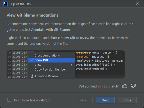 [Tip of the Day] IntelliJ : View Git blame annotations