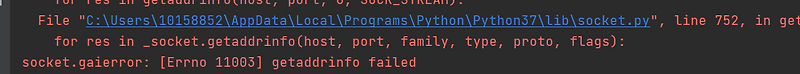 [Python] sqlalchemy 에러 [gaierror Errno 11003] getaddrinfo failed