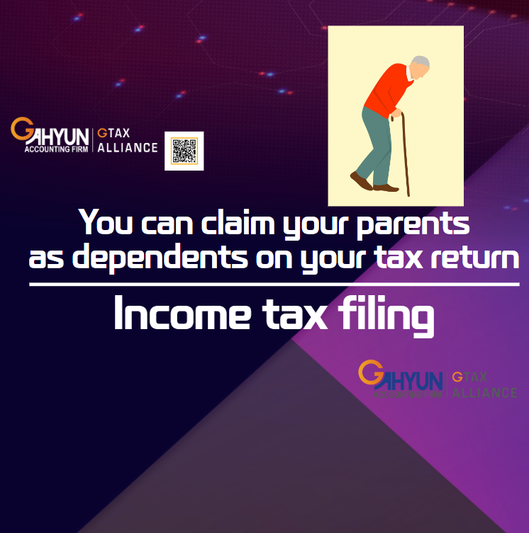 You can claim your parents as dependents on your tax return