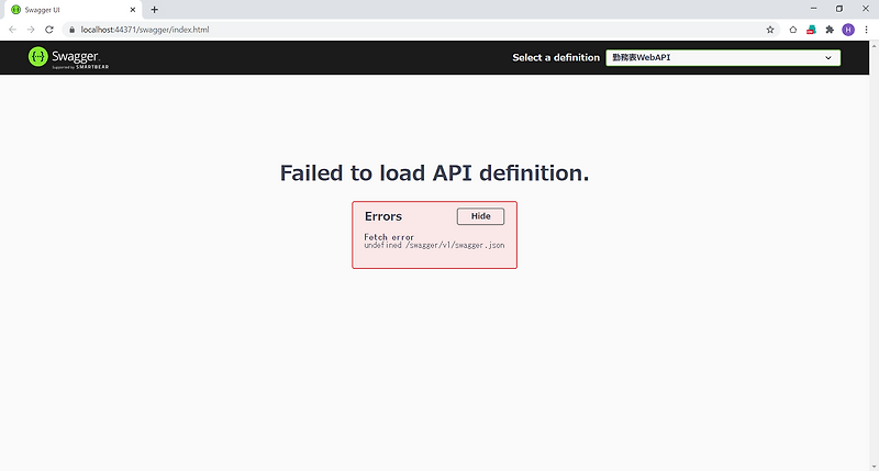 C# Swagger Debug Failed to load API definition. Fetch error undefined ...