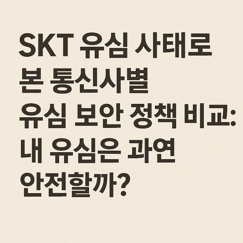 SKT 유심 사태로 본 통신사별 유심 보안 정책 비교: 내 유심은 과연 안전할까?