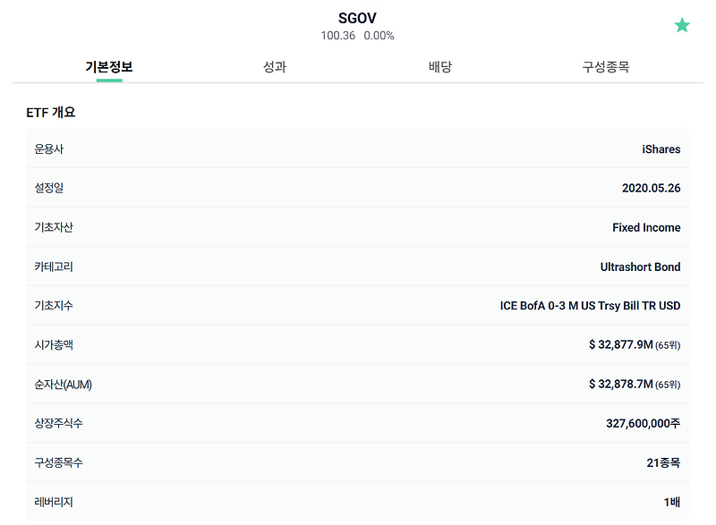 초보자도 쉽게 이해하는 미단기국채 투자, SGOV ETF