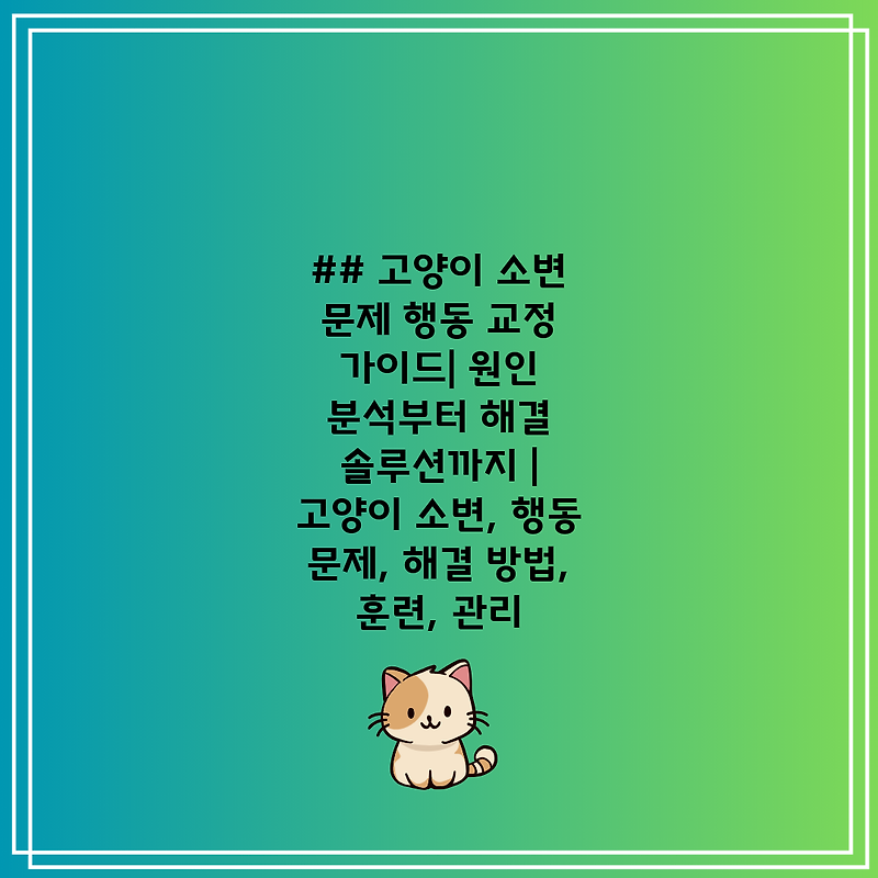 고양이 소변 문제 행동 교정 가이드 원인 분석부터 해결 솔루션까지 고양이 소변 행동 문제 해결 방법 훈련 관리