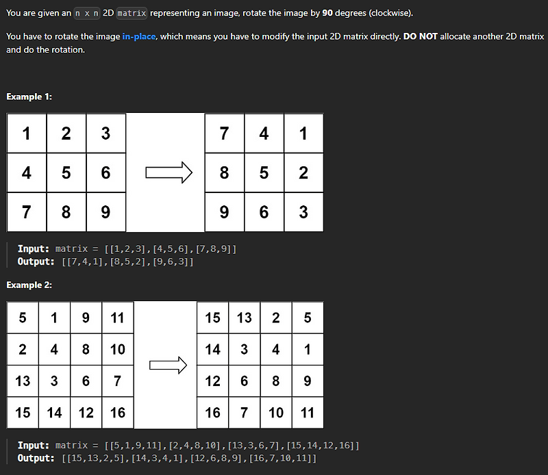 LeetCode : 48. Rotate Image