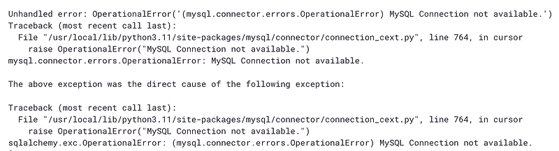 [SQLAlchemy] connection pool 설정을 통한 MySQL Connection not available 회피하기