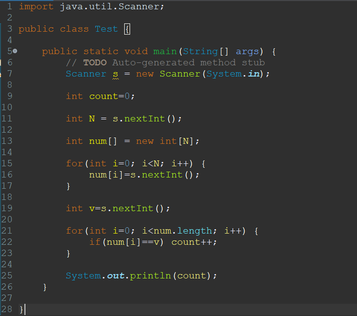 [JAVA/백준/단계별] 4단계: 1차원 배열 - #10807 개수 새기