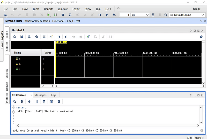 How to run a simulation without Testbench file in Vivado