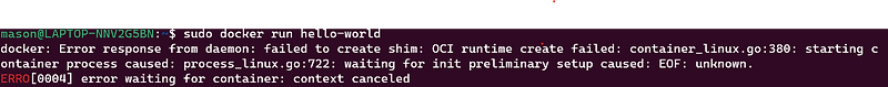 [docker]docker Error Response From Daemon Failed To Create Shim Oci