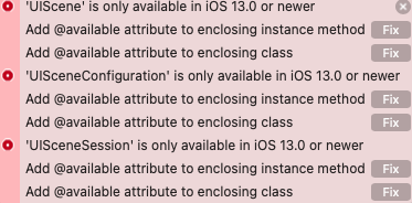 iOS 13 미만 AppDelegate / SceneDelegate 설정