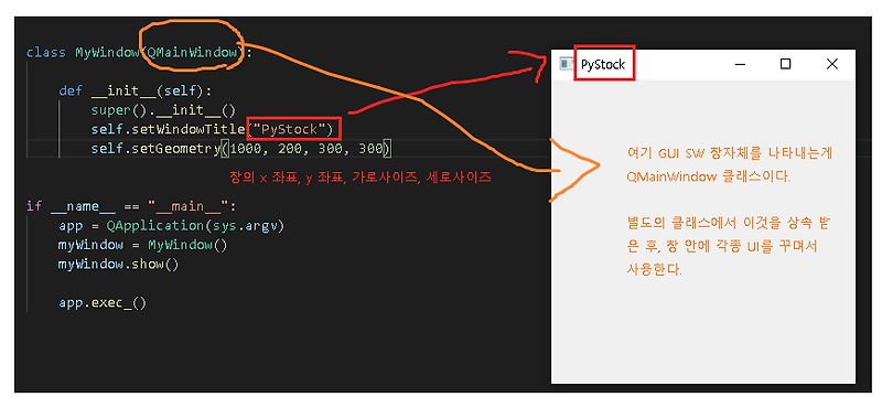 PyQt(1) 쌩기초 샘플 코드