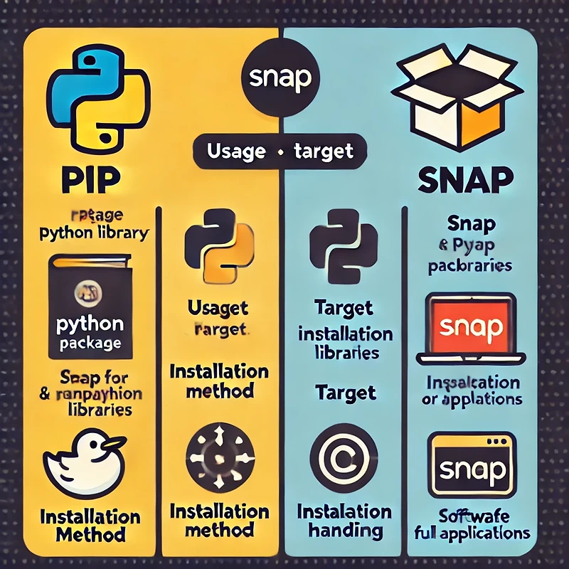linux pip snap 차이