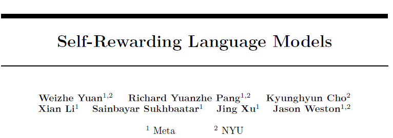 Self-Rewarding Language Models by Meta AI