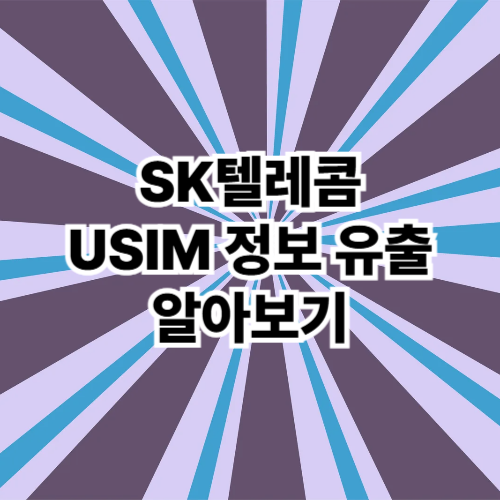 SK텔레콤 USIM 정보 유출 알아보기 - SKT USIM 해킹 SKT 알뜰폰 고객 대응 USIM 교체 :: 날마다 행복 가득하기를