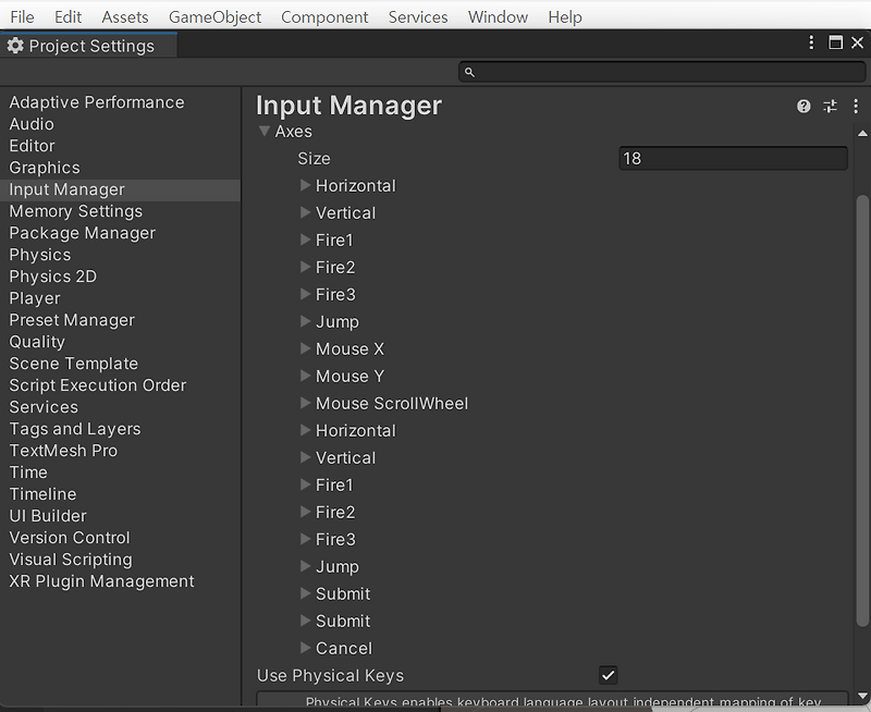 유니티 Input.GetAxisRaw
