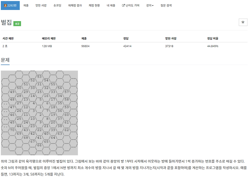 [백준/BOJ] 2292번 : 벌집 (JAVA / 자바) :: 코딩하는 코알못