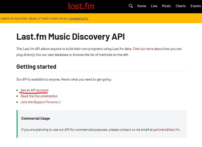 Last.fm API Key 발급 받기