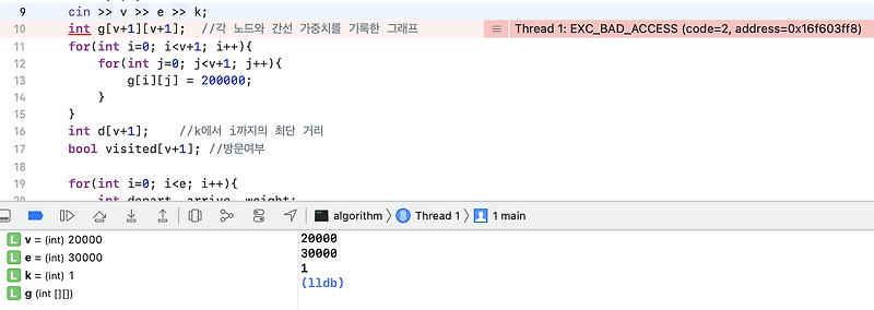 [Segfault][BOJ][C++] 백준 1753번 : 최단경로