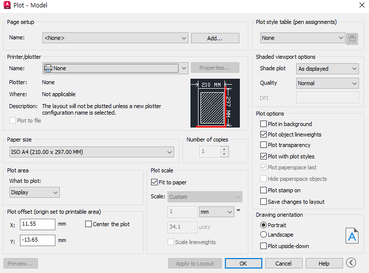 AUTOCAD Print&Plot - 캐드 출력 셋팅 및 방법