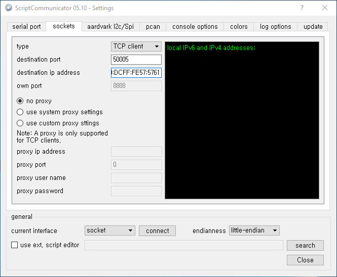 [Tool] ScriptCommunicator - Serial, Network terminal, IPv6