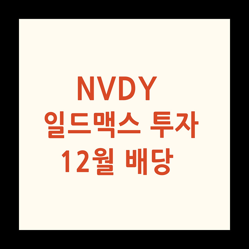 NVDY 일드맥스 투자 및 12월 배당