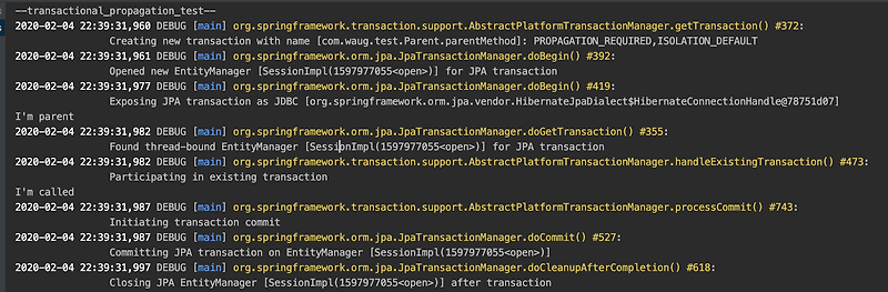 (Spring/Spring Boot) transactional annotation 속성 전파 propagation