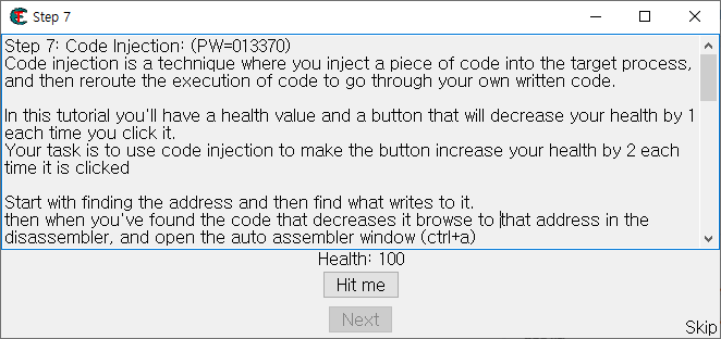 [Cheat Engine] Cheat Engine Tutorial Step 7