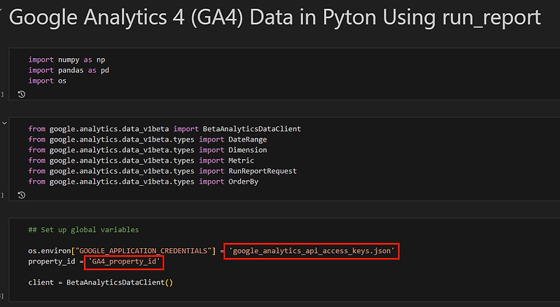 Google Analytics용 Python API(GA4) 사용법(1)