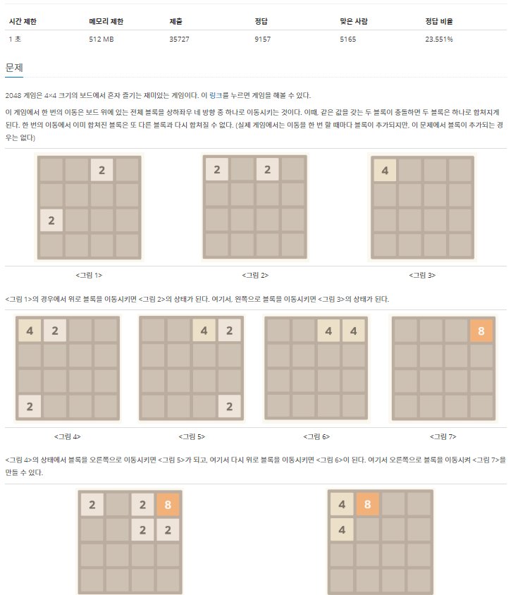 백준 12100 - 2048 (Easy) JAVA