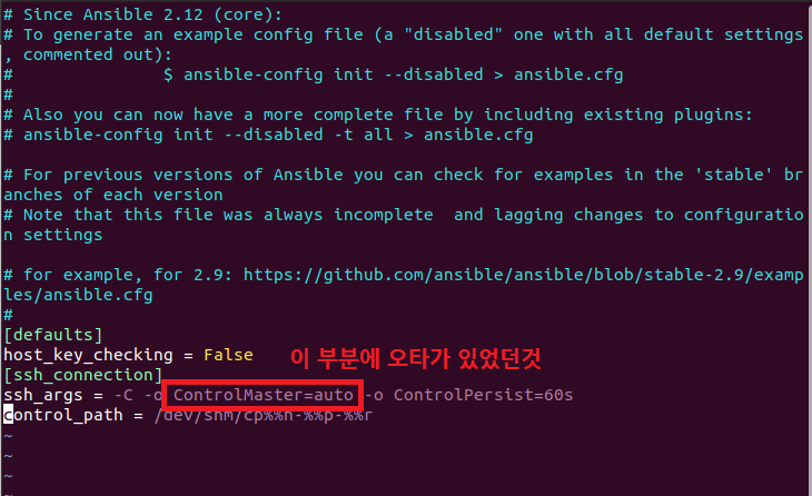 [Ansible] 오류 정리 , command-line: line 0: Bad configuration option: