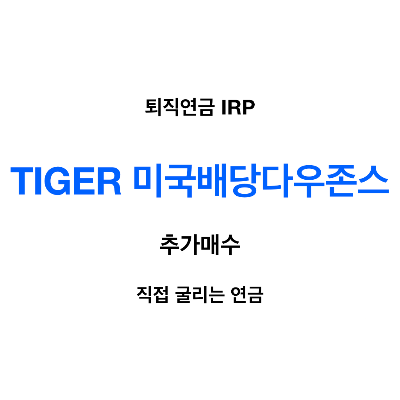 IRP ETF 투자, 한국형 SCHD ETF TIGER 미국배당다우존스 ETF 추가매수, 배당금 및 주가 확인하기