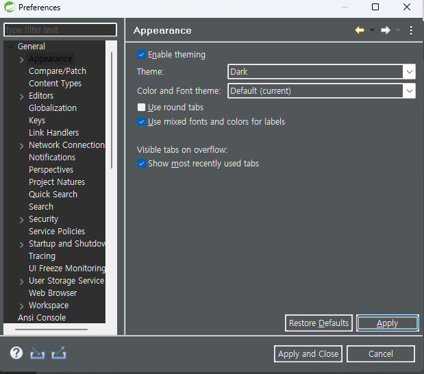 [Eclipse 설정](STS) 새 워크스페이스 설정 모음 (Spring MVC 프로젝트)