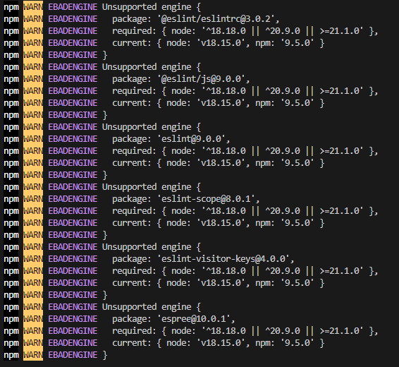 npm install 에서 package.json, node_modules 생성 에러 — 닿망징창 여정