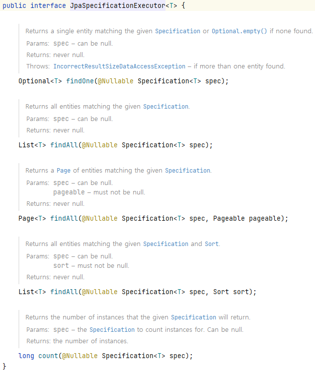 Spring Data JPA Specification 간단한 사용