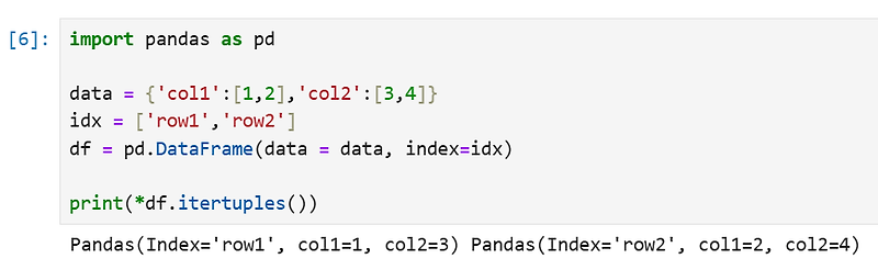 [Pandas] itertuples - 컬럼 접근 방법(?)