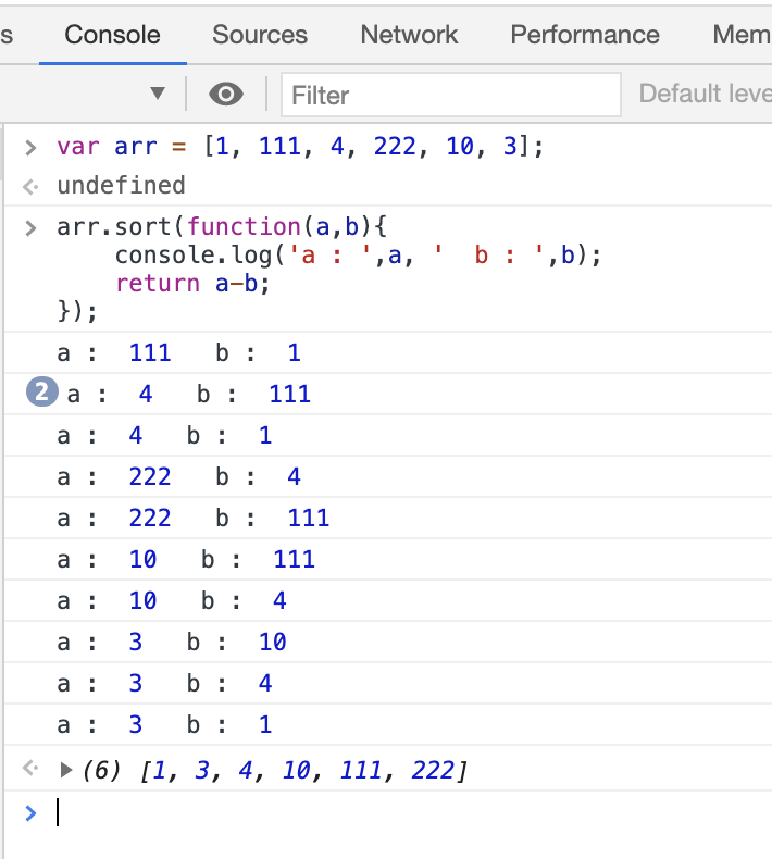 sort(function(a,b){return a-b}) 오름차순, 내림차순