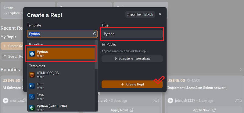 [Replit 리플릿] Replit 처음 시작법, Github랑 연동하기