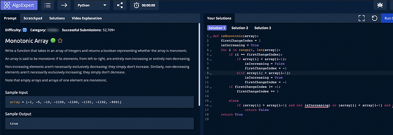AlgoExpert Monotonic Array