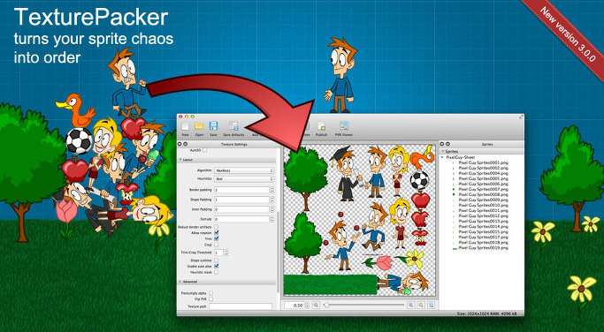 TexturePacker 3 (sprite sheet)