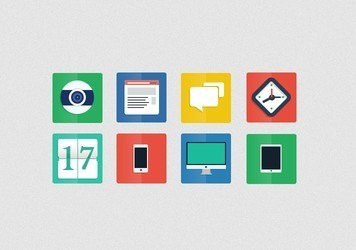 [PSD] Simple Flat Web Icon Set