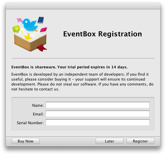 macOS 이야기 :: EventBox Trial Expired