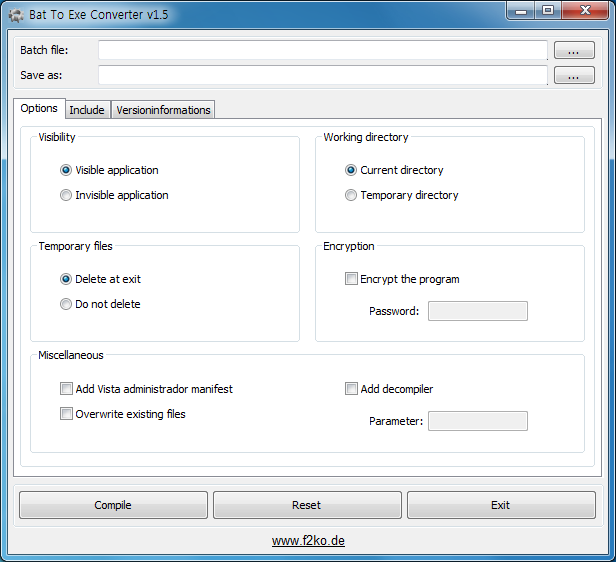 Bat To Exe Converter - 배치파일을 exe로 변환해주는 툴 - snoopybox