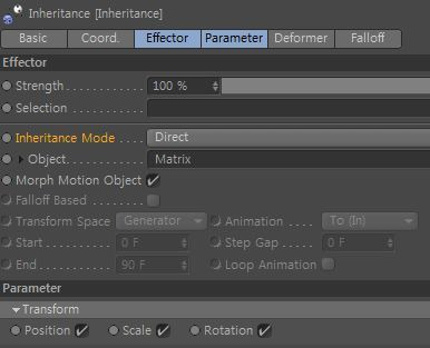 C4D mograph - Inheritance Effector
