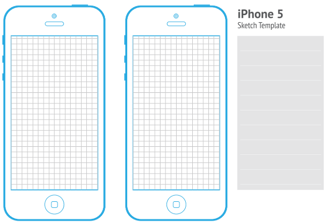 iPhone 5 (4-inch) Sketch Template