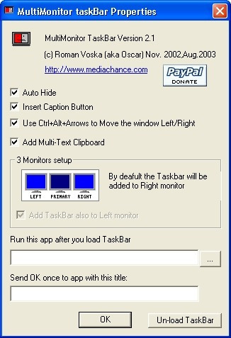 듀얼모니터 프로그램 MultiMonitor taskBar v2.1
