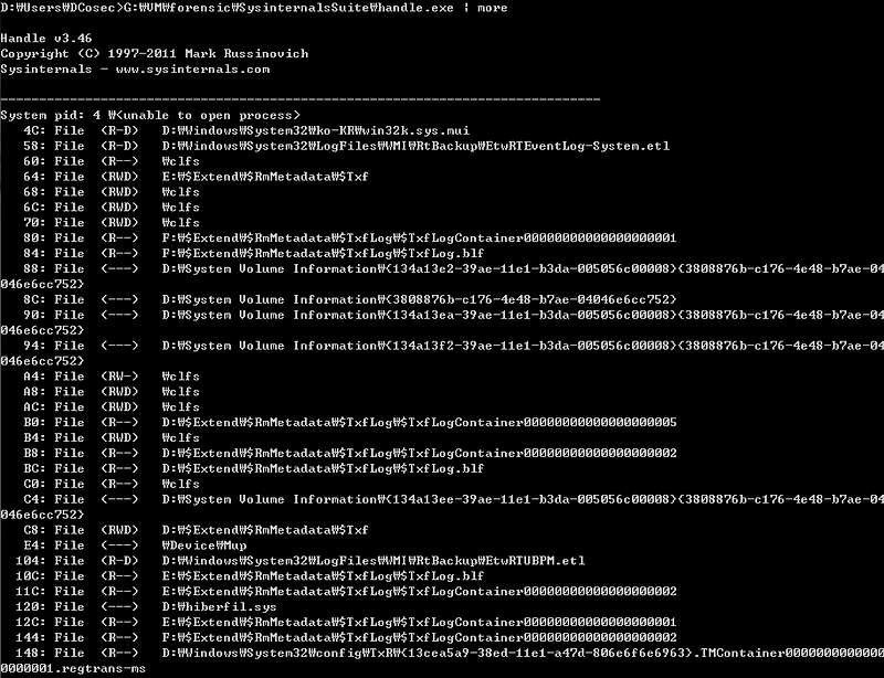 extr :: [Sysinternals]Handle.exe