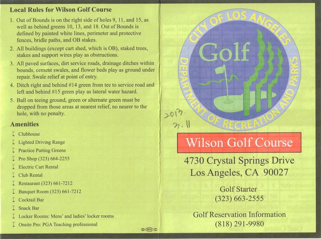 [라운드기록] 2013.3.11 @Wilson Golf Course