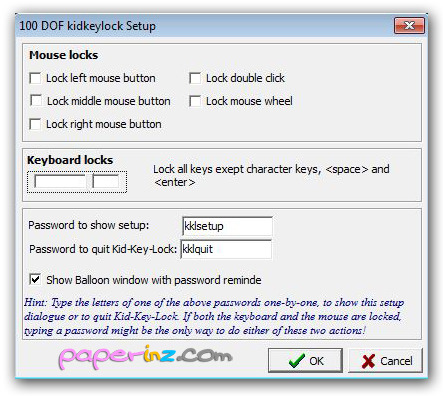 키보드와 마우스 기능을 부분적 또는 완전히 제한해 보자 - Kid Key Lock