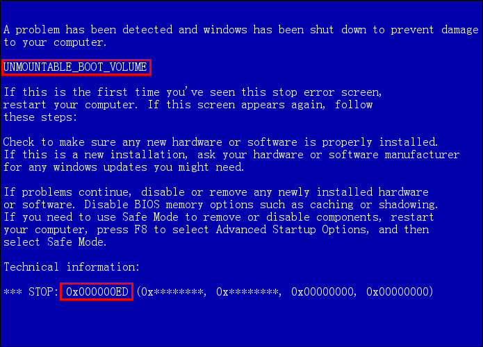 [문제해결] 블루스크린 STOP : 0x000000ED UNMOUNTABLE_BOOT_VOLUME 부팅 불가 해결
